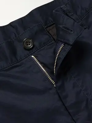 BEAMS Tapered Pleated Cotton-twill Trousers - Blue