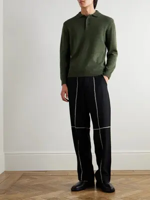 BEAMS Wool Polo Shirt - Green