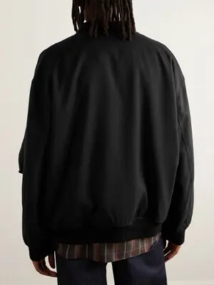 JIL SANDER Padded Gabardine Bomber Jacket - Black