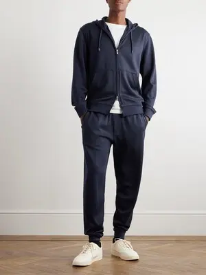 Brunello Cucinelli Cashmere-blend Zip-up Hoodie - Blue