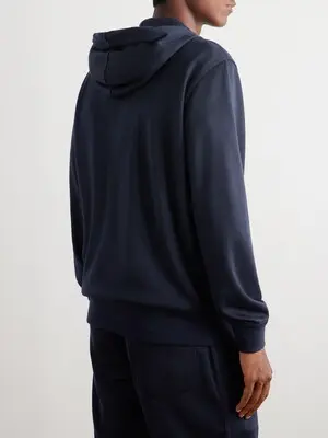 Brunello Cucinelli Cashmere-blend Zip-up Hoodie - Blue