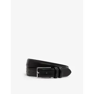 REISS Dante Adjustable Leather Belt - Black