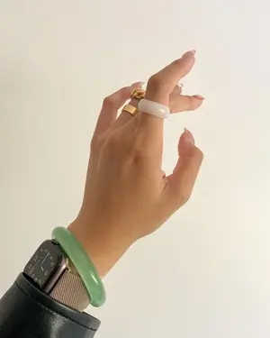 SEREE Jade Ring - White