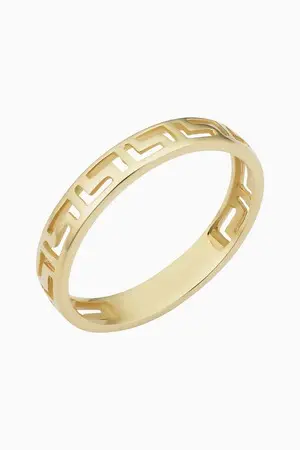 ORADINA 14k Greek Key Band Ring - Yellow Gold