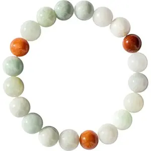 SEREE Pea Beaded Jade Bracelet - Off White