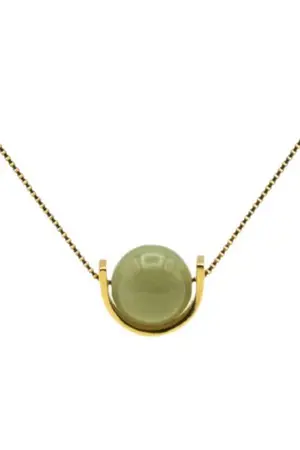SEREE Equinox Bead Necklace - Light Green