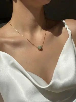 SEREE Equinox Jade Bead Necklace
