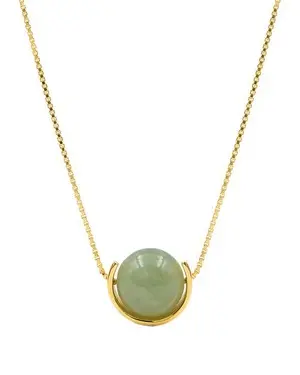 SEREE Equinox Jade Bead Necklace - Light Green