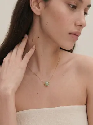 SEREE Equinox Jade Bead Necklace