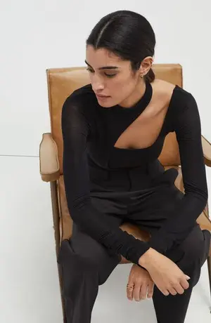 MARCELLA Soho Cutout Mock Neck Top
