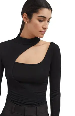 MARCELLA Soho Cutout Mock Neck Top