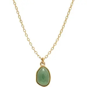 SEREE Jade-green Aventurine Pendant Necklace - Light Green