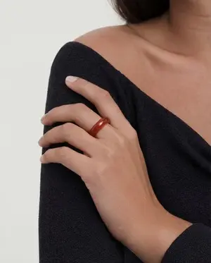 SEREE Agate Band Ring - Red