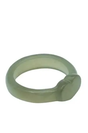 SEREE Heart Jade Ring - Light Green