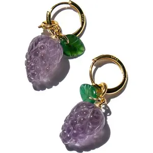 SEREE Seree Harvest Grape Jade And Agate Charm Earrings Purple