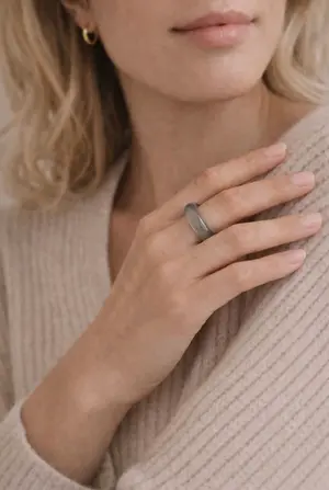 SEREE Mist Agate Ring - Grey