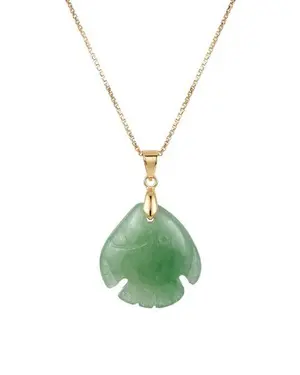 SEREE Zodiac Pisces Aventurine Pendant Necklace - Light Green