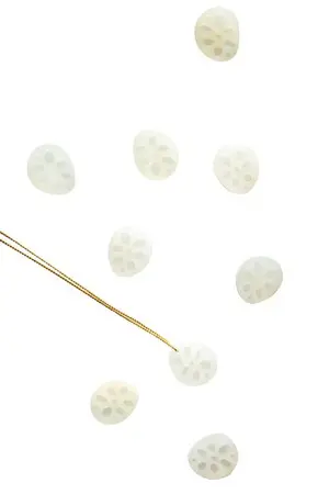 SEREE Seree Lotus Root Jade Pendant Necklace Off White