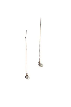 SEREE Lilith Pearl Thread Earrings