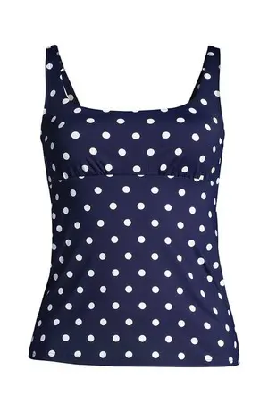 LANDS' END D-cup Square Neck Underwire Tankini Swimsuit Top