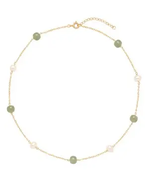 SEREE Olivia Jade Pearl Necklace - Light Green