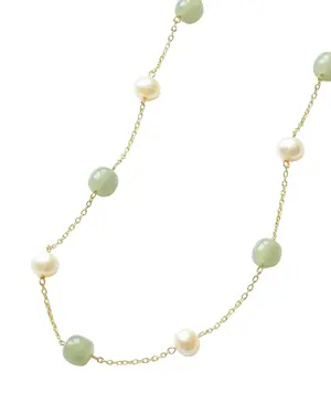 SEREE Olivia Jade Pearl Necklace - Light Green