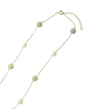 SEREE Olivia Jade Pearl Necklace - Light Green