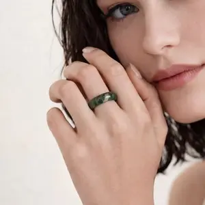 SEREE Jade-agate Ring - Green