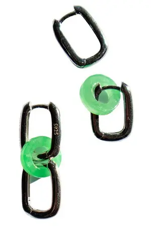 SEREE Della Convertible Link Earrings - Bright Green