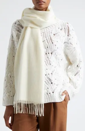 Johnstons Of Elgin Cashmere Fringe Scarf