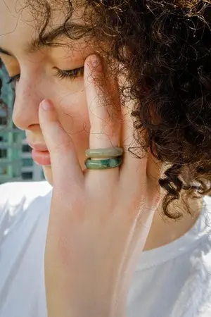 SEREE Jade Ring - Light Green