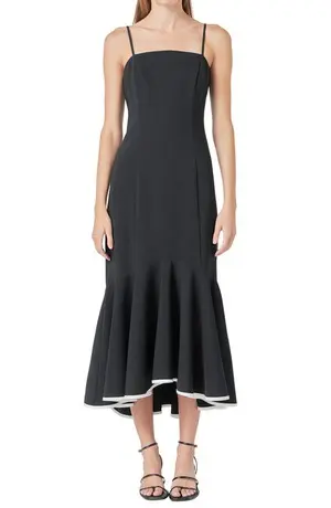 Endless Rose Flounce Hem Dress - Black