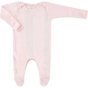 PAIGELAUREN Ribbed Cotton And Modal Footie - Light Pink