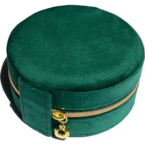 SEREE Round Jewelry Travel Case - Velvet
