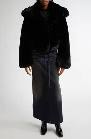 Acne Studios Talia Darkside Belted Denim Maxi Skirt
