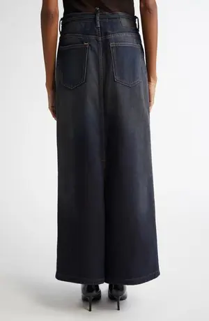 Acne Studios Talia Darkside Belted Denim Maxi Skirt