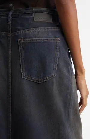 Acne Studios Talia Darkside Belted Denim Maxi Skirt