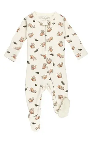 L'OVEDBABY Organic Cotton Two-way Zip Footie - Foxy