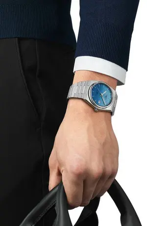 TISSOT Prx Gts Powermatic 80 Bracelet Watch - Ice Blue / Gradient