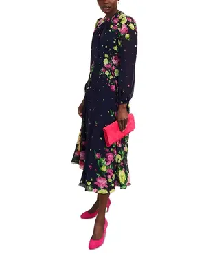 HOBBS LONDON Eva Floral Print Silk Midi Dress
