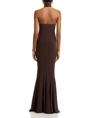 Norma Kamali Turtleneck Halter Gown
