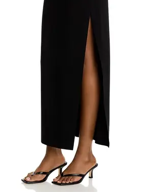 Norma Kamali Side Slit Halter Gown - Black