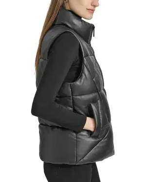 Marc New York Faux Leather Puffer Vest