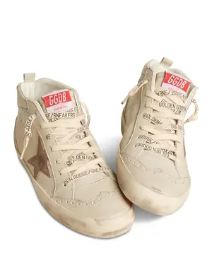 GOLDEN GOOSE Mid Star Sneakers - White/silver/ice