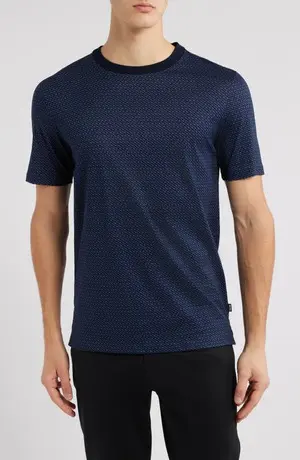 BOSS Thompson Cotton Ringer T-shirt Dark Blue