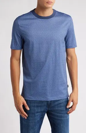BOSS Thompson Cotton Ringer T-shirt - Navy