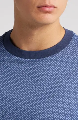 BOSS Thompson Cotton Ringer T-shirt - Navy