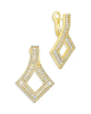Sterling Forever Amina Cubic Zirconia Drop Earrings - Gold