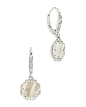 Sterling Forever Rose Petal Drop Earrings - White/silver