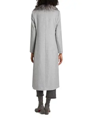 MERCER COLLECTIVE Madison Faux Fur-collar Maxi Wool Coat